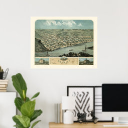 Red Wing, MN Panoramic Map - 1868 Poster | Zazzle