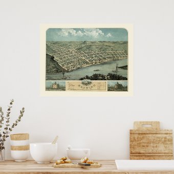 Red Wing, MN Panoramic Map - 1868 Poster | Zazzle