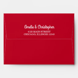 Red with Black & White Checkered Lining Envelope | Zazzle