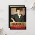 Red with Gold Foil Block Effect Photo Graduation Invitation | Zazzle