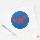 Red Wonder Woman Logo Classic Round Sticker | Zazzle