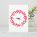Red Wreath Logo Business Holiday Card | Zazzle