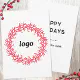 Red Wreath Logo Business Holiday Card | Zazzle