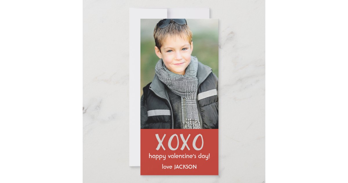 Red XOXO Valentine Photo Card | Zazzle