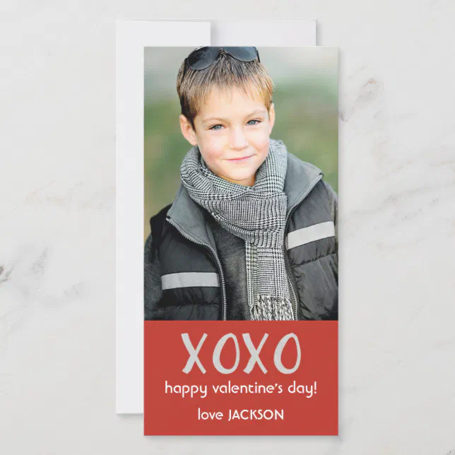 Red XOXO Valentine Photo Card | Zazzle