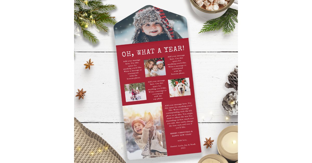 Red Year In Review Trifold Cards | Zazzle