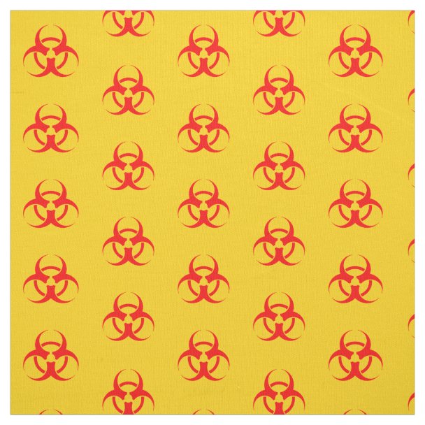 Yellow Biohazard Symbol Fabric | Zazzle.com