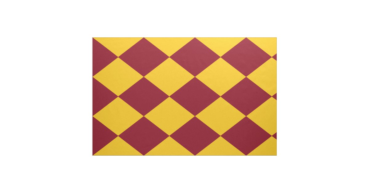 Red, yellow, diamond fabric | Zazzle