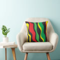 Red Yellow Green Black Rasta Wave Throw Pillow | Zazzle