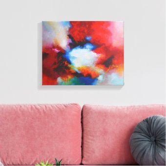 Red Yellow Green Blue Abstract Art Painting Canvas Print | Zazzle