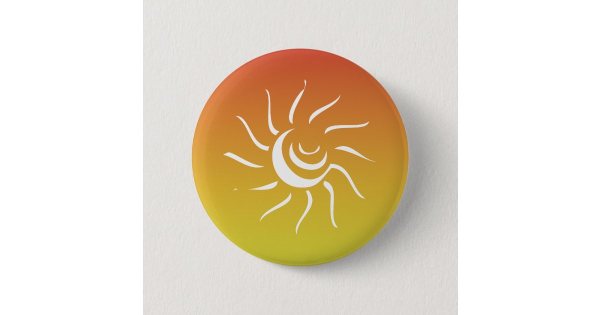 Red yellow tribal sun button | Zazzle.com