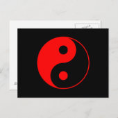 Red Yin Yang Symbol Postcard | Zazzle