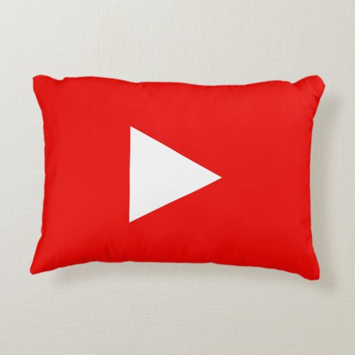 Red YouTube Play Button Accent Pillow | Zazzle