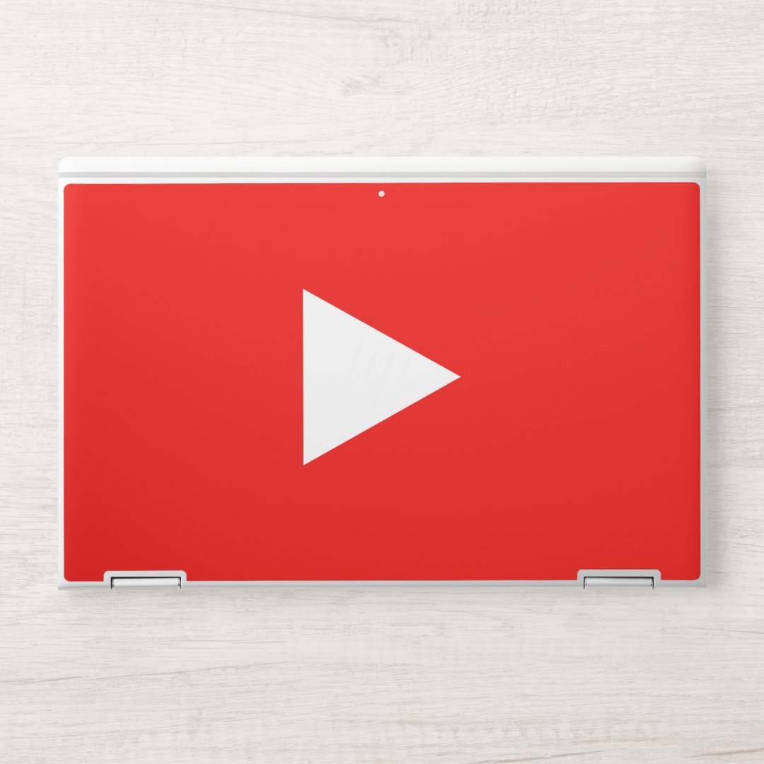 Red YouTube Play Button HP Laptop Skin | Zazzle