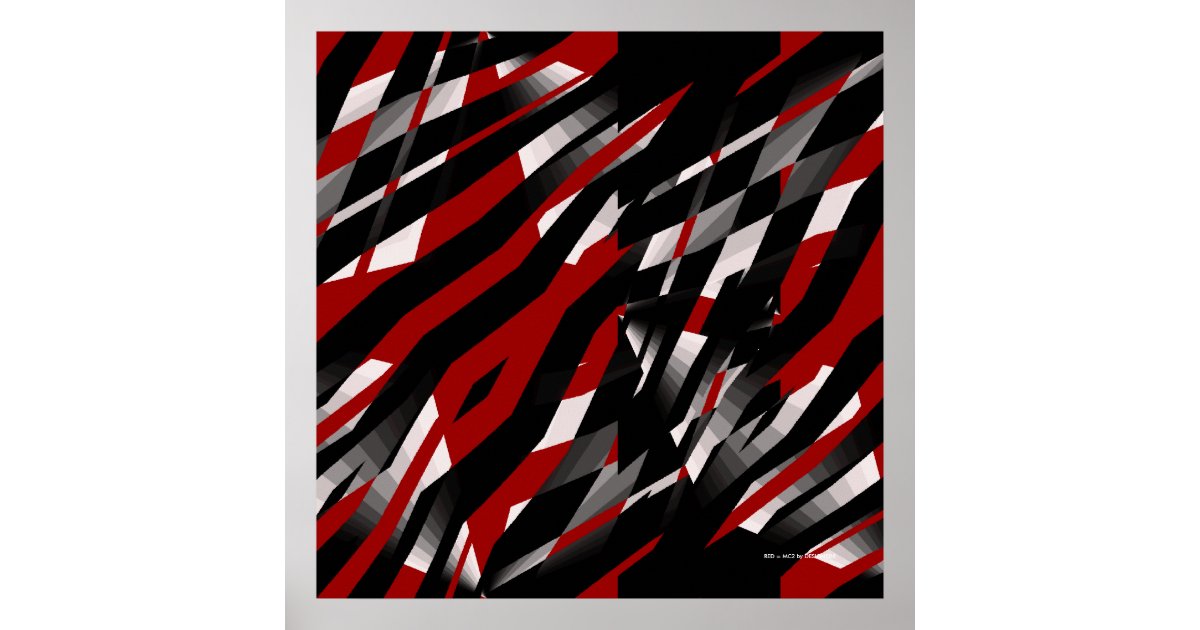 Red Zebra Abstract Poster | Zazzle