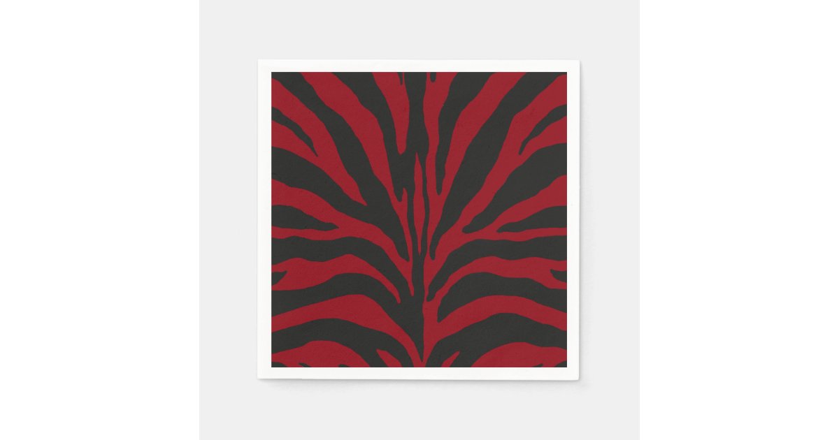 Red Zebra Paper Napkins | Zazzle