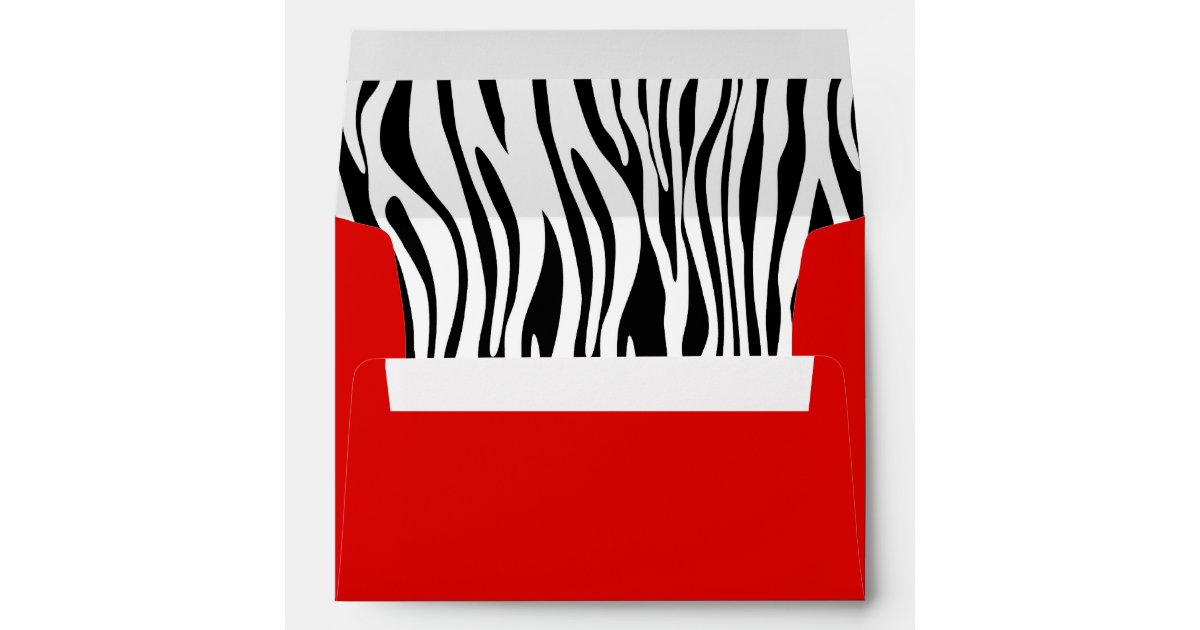 Red Zebra Print A7 Greeting Card Envelopes | Zazzle