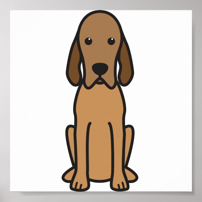 Redbone Coonhound Dog Cartoon Poster | Zazzle.com