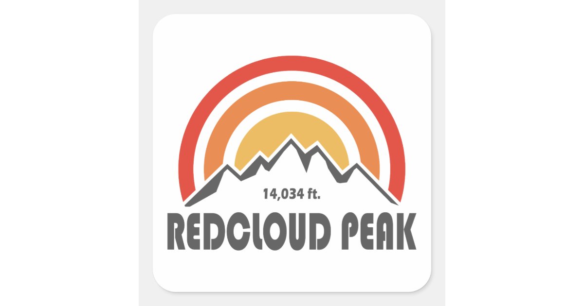 Redcloud Peak Square Sticker | Zazzle
