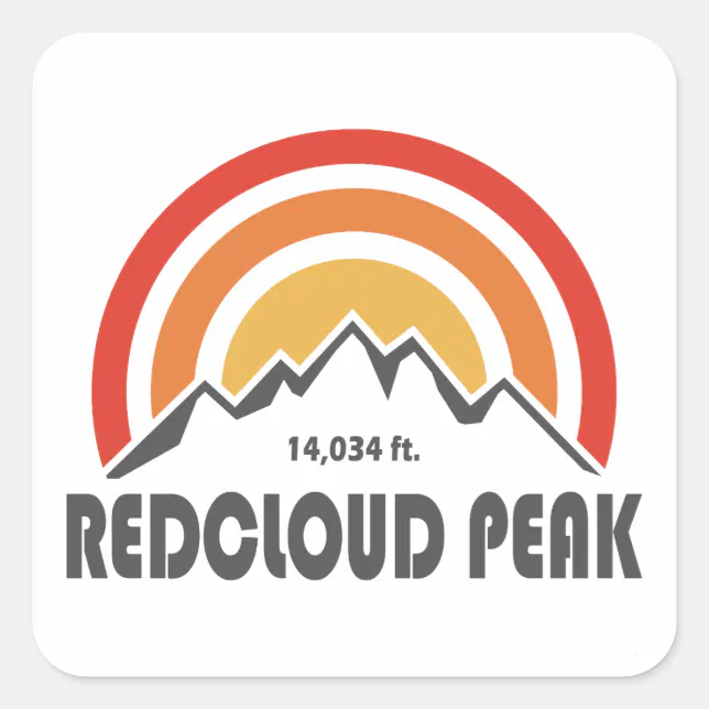 Redcloud Peak Square Sticker | Zazzle