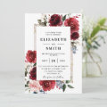 Reddish Floral Elegant Rustic White Wedding Invitation | Zazzle