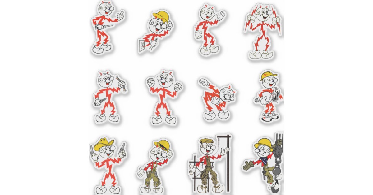 Reddy Kilowatt Sticker Sheet | Zazzle