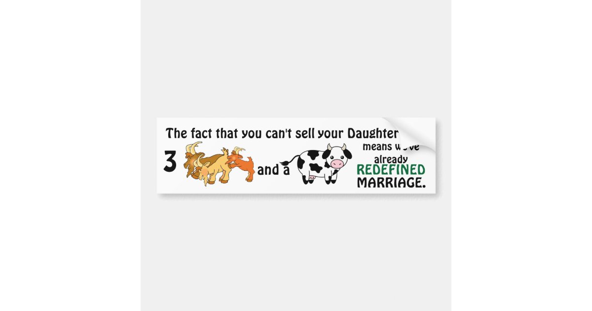 Redefined Marriage Bumper Sticker | Zazzle