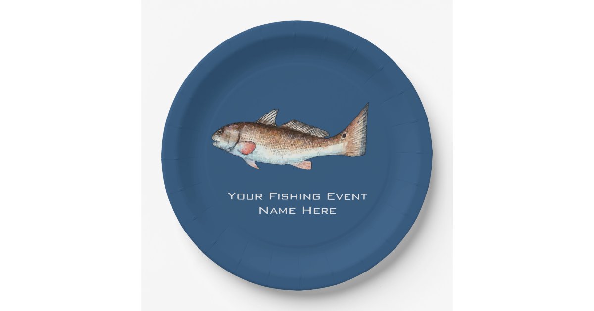 Redfish Fishing Event Paper Plates | Zazzle