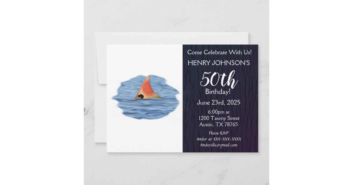 Redfish Fishing Themed 50th Birthday Invitation | Zazzle