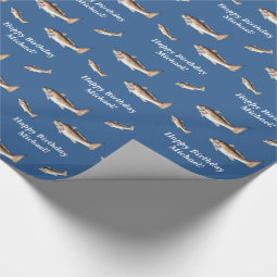 Redfish Happy Birthday Wrapping Paper | Zazzle
