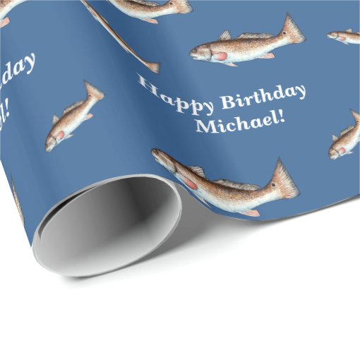 Redfish Happy Birthday Wrapping Paper | Zazzle