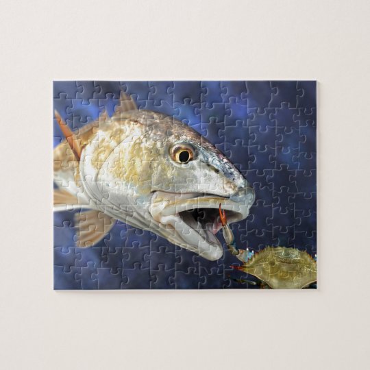 Redfish Strike Jigsaw Puzzle | Zazzle.com