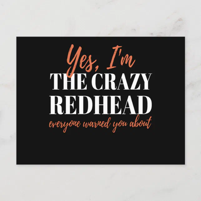Redhead Crazy Redhead Mc1r Red Hair Postcard | Zazzle
