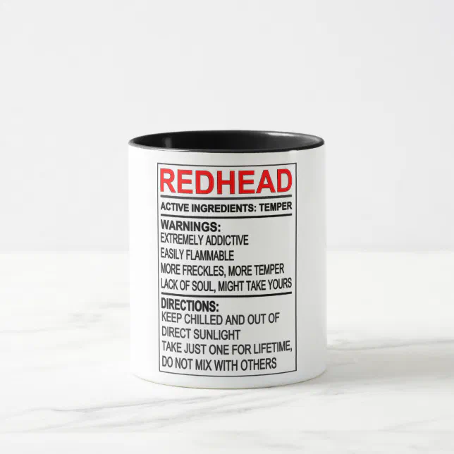 Redhead Warnings Mug | Zazzle