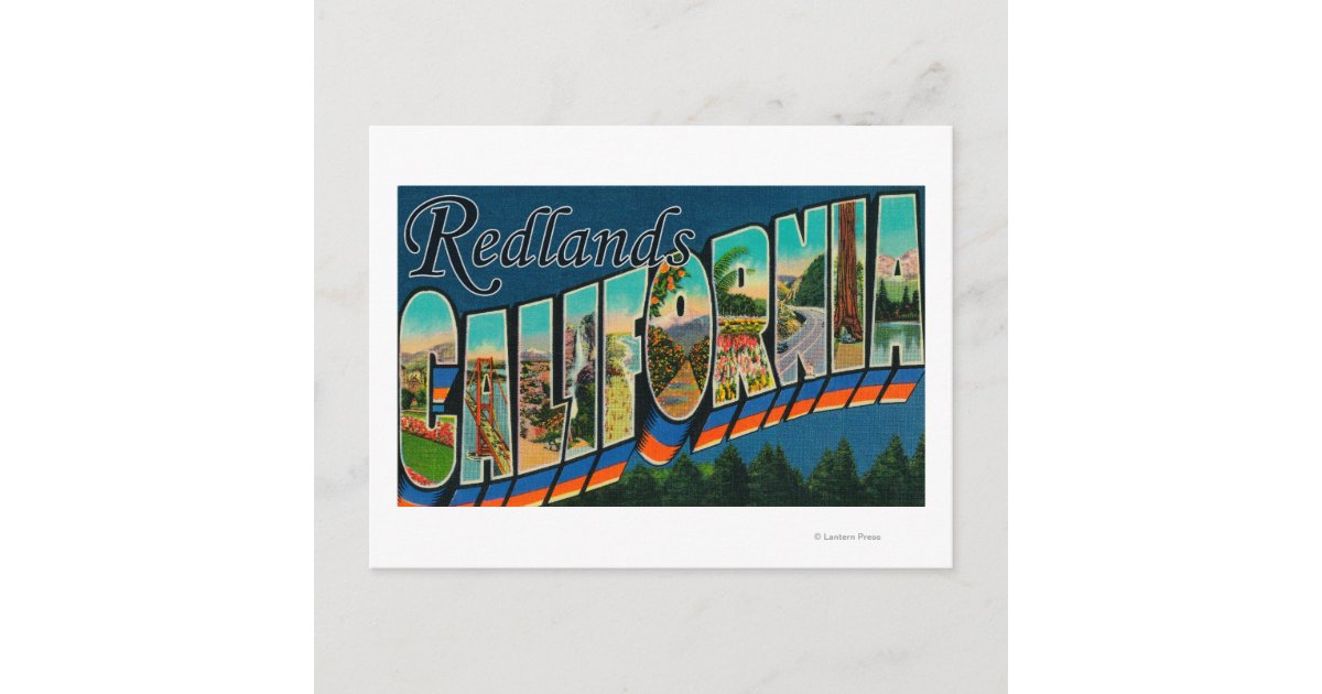 Redlands, California - Large Letter Scenes Postcard | Zazzle
