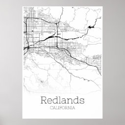 Redlands Map - California - City Map Poster | Zazzle
