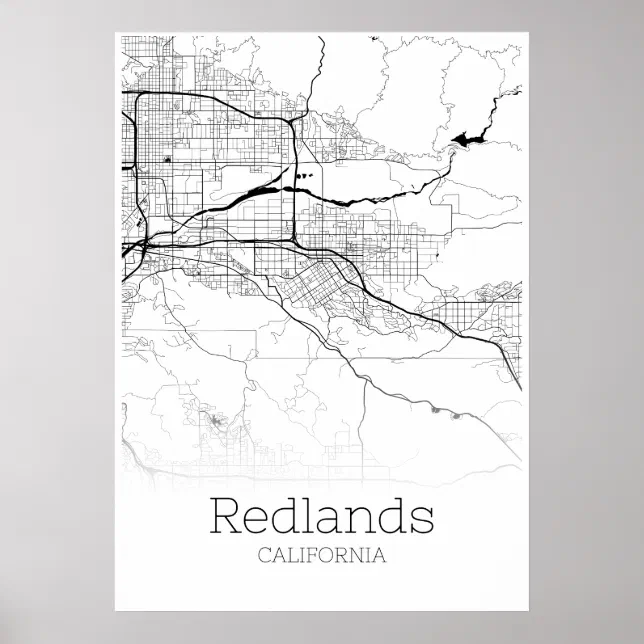 Redlands Map - California - City Map Poster | Zazzle