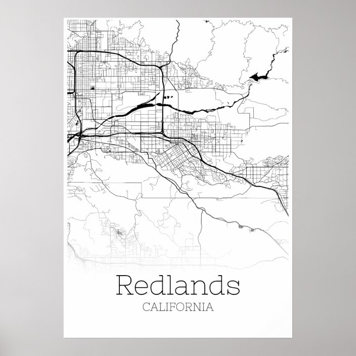Redlands Map - California - City Map Poster | Zazzle.com