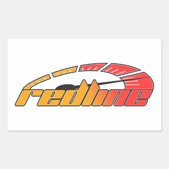 Redline Tach Design Rectangular Sticker | Zazzle