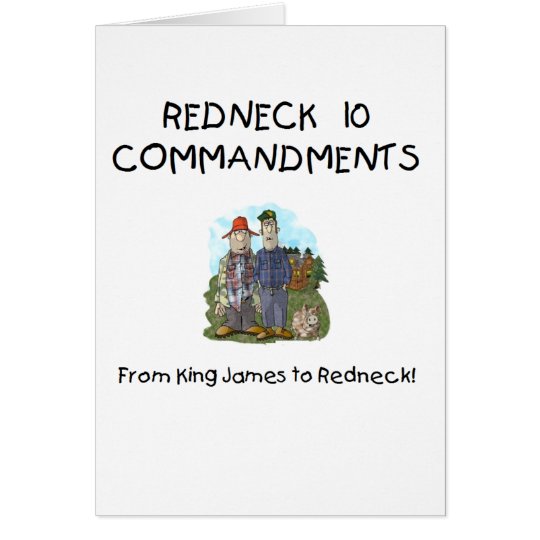 Redneck 10 Commandments Card | Zazzle.com