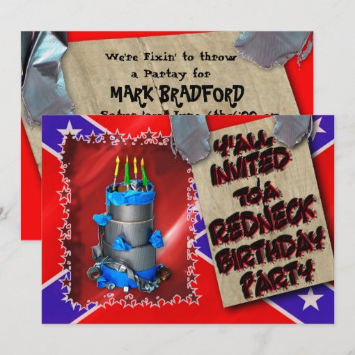 REDNECK BIRTHDAY PARTY INVITATION - DUCT TAPE | Zazzle