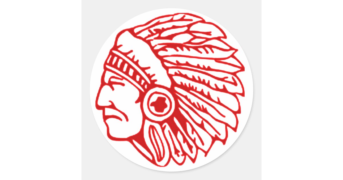 Redskin Red Indian Classic Round Sticker | Zazzle.com