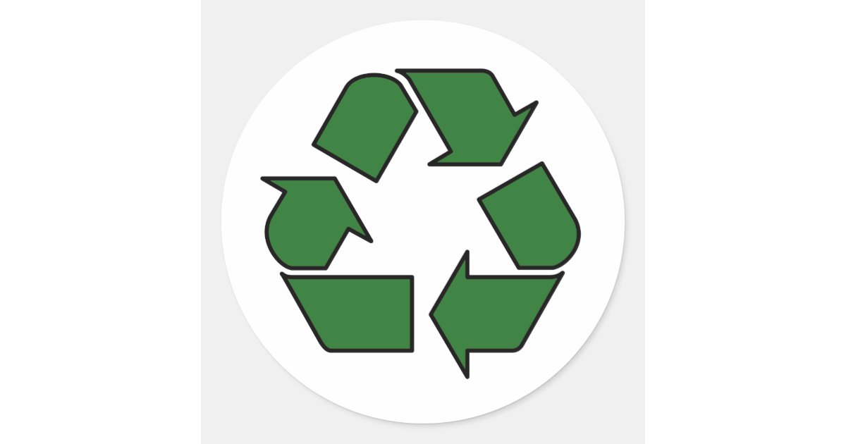 Reduce Reuse Recycle Logo Symbol Arrow 3R Classic Round Sticker | Zazzle