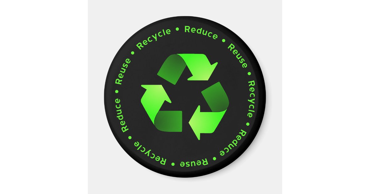 Reduce, Reuse, Recycle Magnet | Zazzle