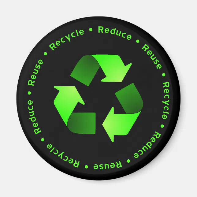 Reduce, Reuse, Recycle Magnet | Zazzle