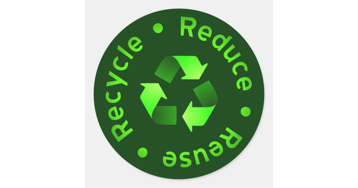 Reduce - Reuse - Recycle Sticker | Zazzle