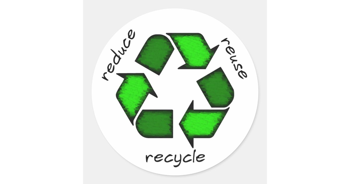 Reduce, Reuse, Recycle Sticker | Zazzle