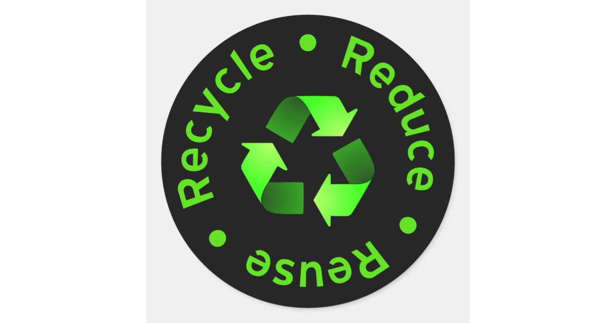 Reduce Reuse Recycling Sticker | Zazzle