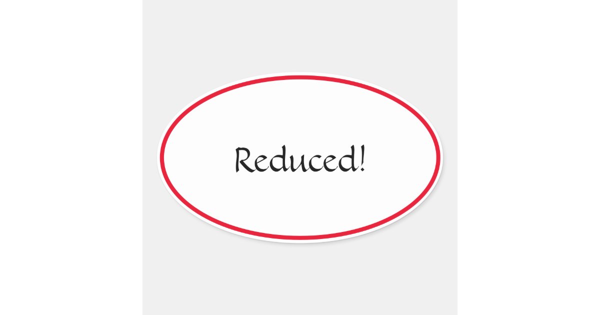 Reduced Oval Sticker | Zazzle