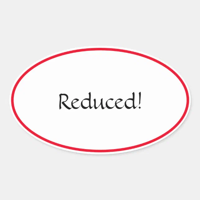 Reduced Oval Sticker | Zazzle